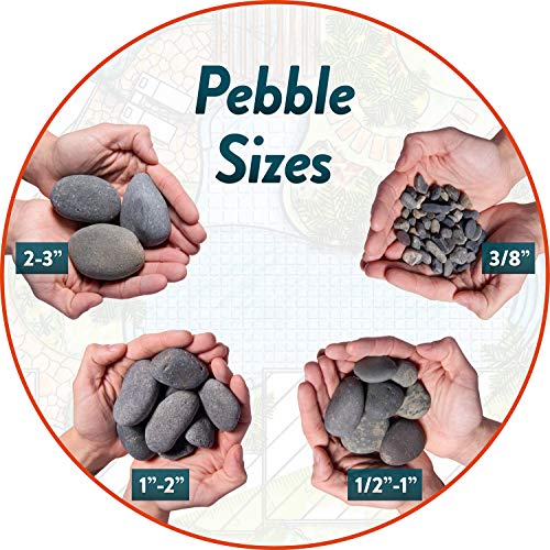 Mexican Beach Pebbles | 20 Pounds of Smooth Unpolished Stones | Hand-Picked, Premium Pebbles for Garden and Landscape Design | Mixed, 3 Inch - 5 Inch