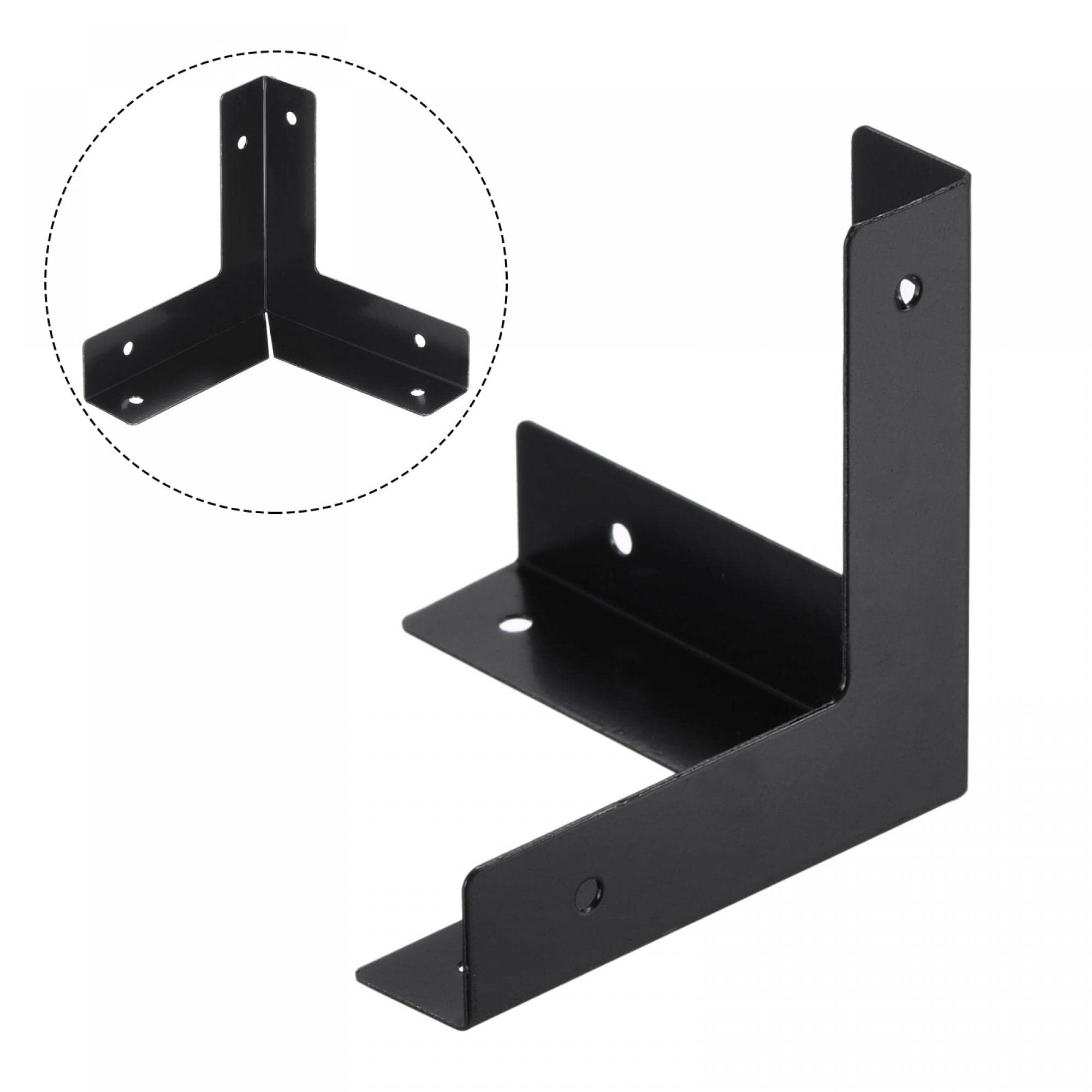 uxcell 33x33x33mm Metal Box Corner Protectors Edge Guard Black 4pcs