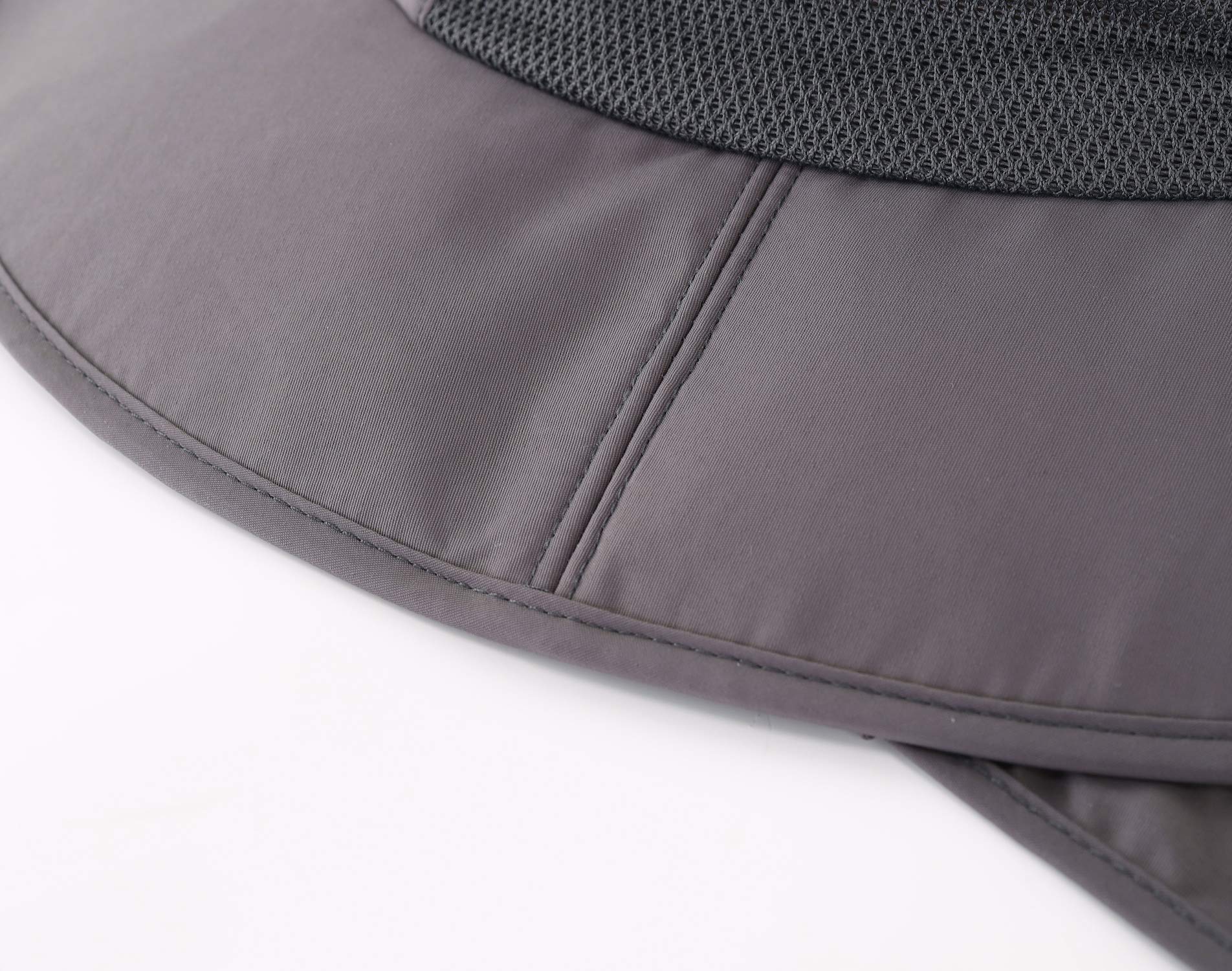 Home Prefer Mens UPF50+ Sun Hat Large Brim Fishing Hat with Neck Flap Summer Beach UV Protection Hat Dark Grey