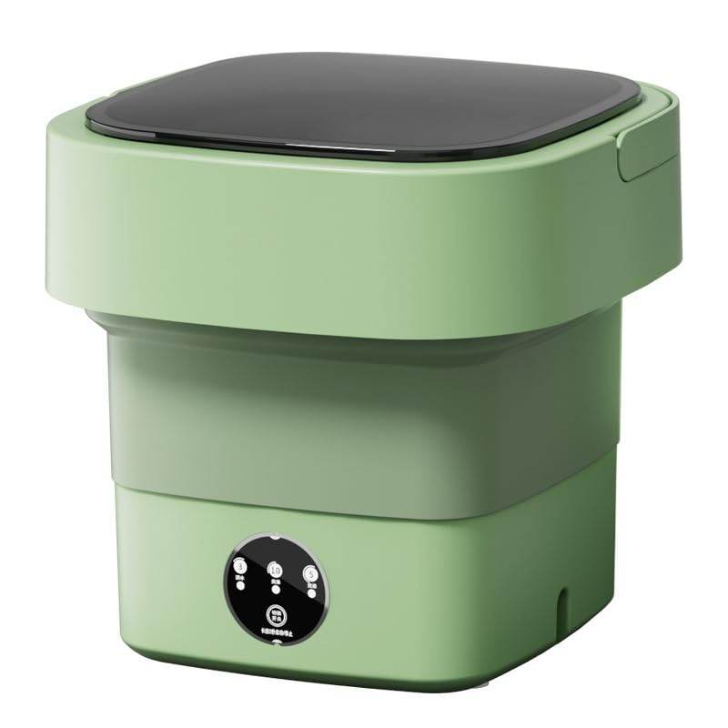 SZPENGC Mini Portable Washing Machine, Foldable Washing Machine for Apartments, Camping, Travel, 8L High Capacity with 3 Modes Deep Cleaning of Underwear, Baby Clothes and Other Small Clothes(Green)