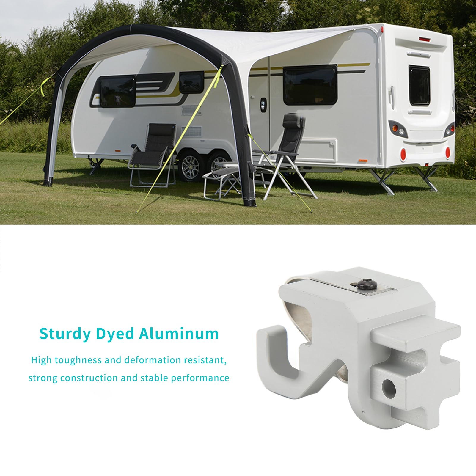 Gugxiom Awning Lower Rafter Claw, Satin Aluminium Awning Replacement Lower Rafter Claw, RV Rafter Claw For Dometic II Awning
