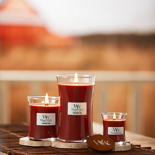 WoodWick Medium Hourglass Scented Candle | Cinnamon Chai | with Crackling Wick | Burn Time: Up to 60 Hours