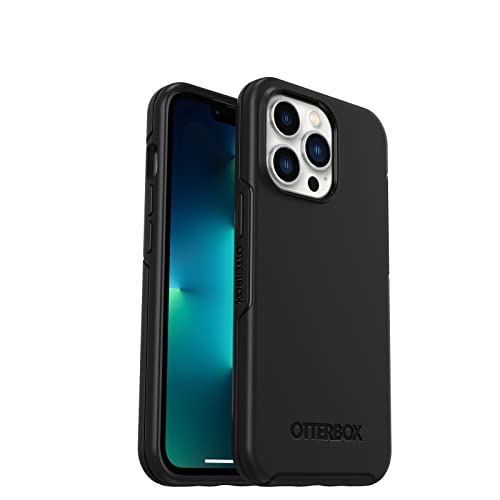 OtterBox iPhone 13 Pro Symmetry Series+ Case - Black , ultra-sleek, snaps to MagSafe, raised edges protect camera & screen