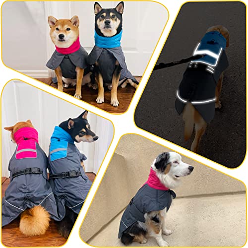 SlowTon Dog Winter Coat, Windproof 3 Layers Thick Warm Fleece Lining Dog Jacket for Cold Weather, Reflective Dog Apparel Dog Clothes with Leash Opening for Medium Large Dogs(Green Camo,L)