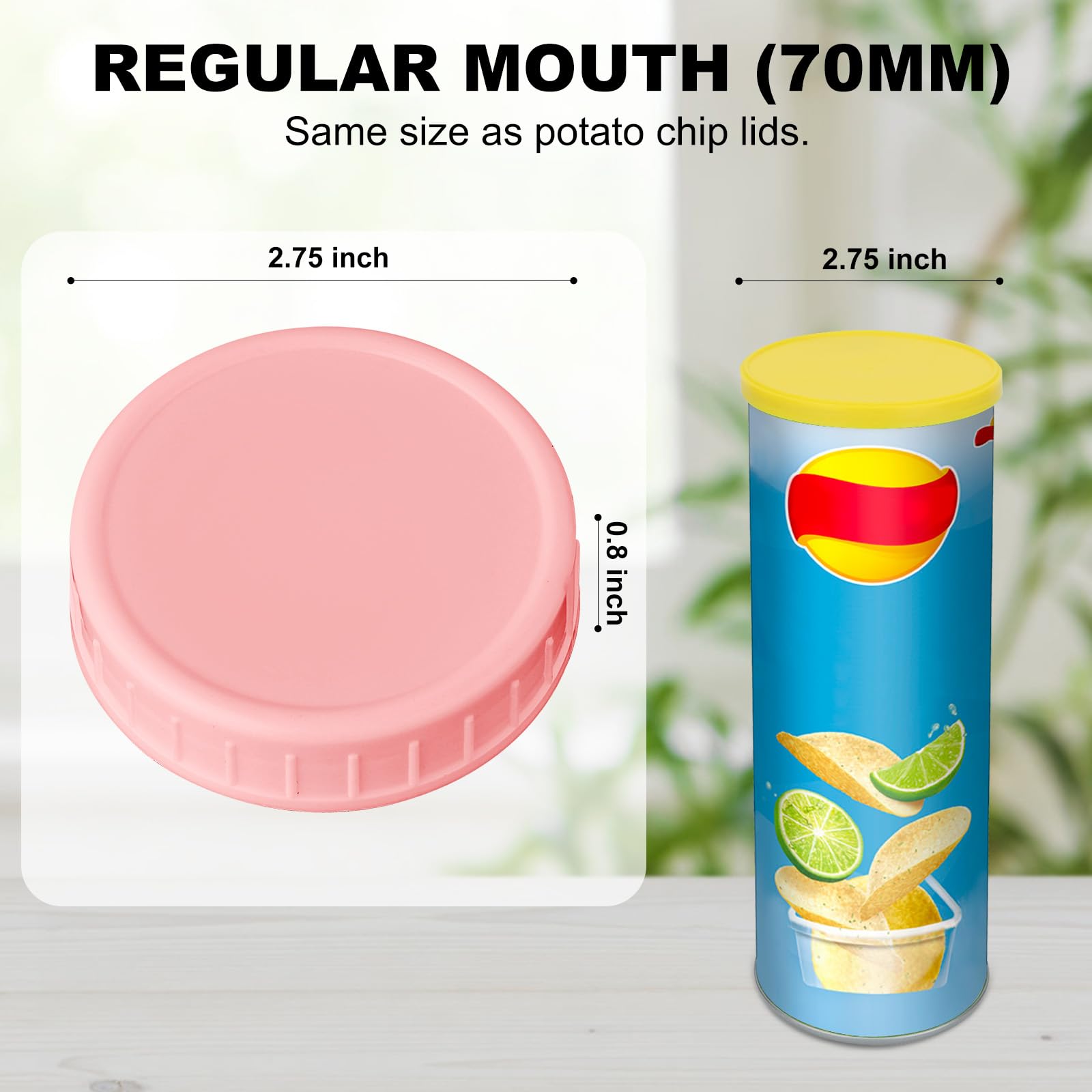 POBAN 8 Pack Colorful Plastic Regular Mouth Mason Jar Lids with Silicone Rings - Leak-proof, Reusable Mason Jar Lid Covers for Ball, Kerr Jars