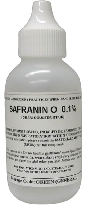 Safranin O 0.1% Gram Counter Stain 2oz (60ml)