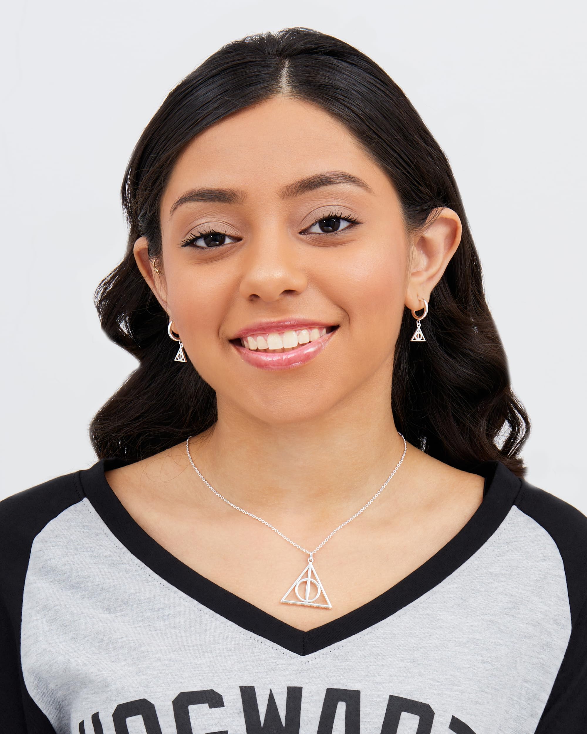 Harry Potter Womens Deathly Hallows Necklace - 18-inch Chain Necklace for Women Jewelry