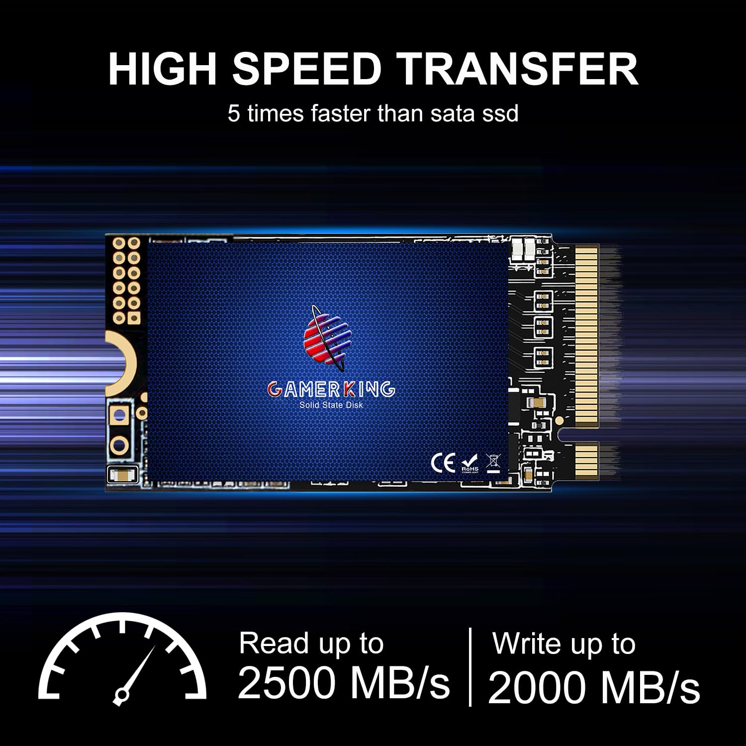 Gamerking SSD M.2 2242 512GB NGFF Internal Solid State Drive High Performance Hard Drive for Desktop Laptop SATA III 6Gb/s M2 SSD (512GB, M.2 2242)