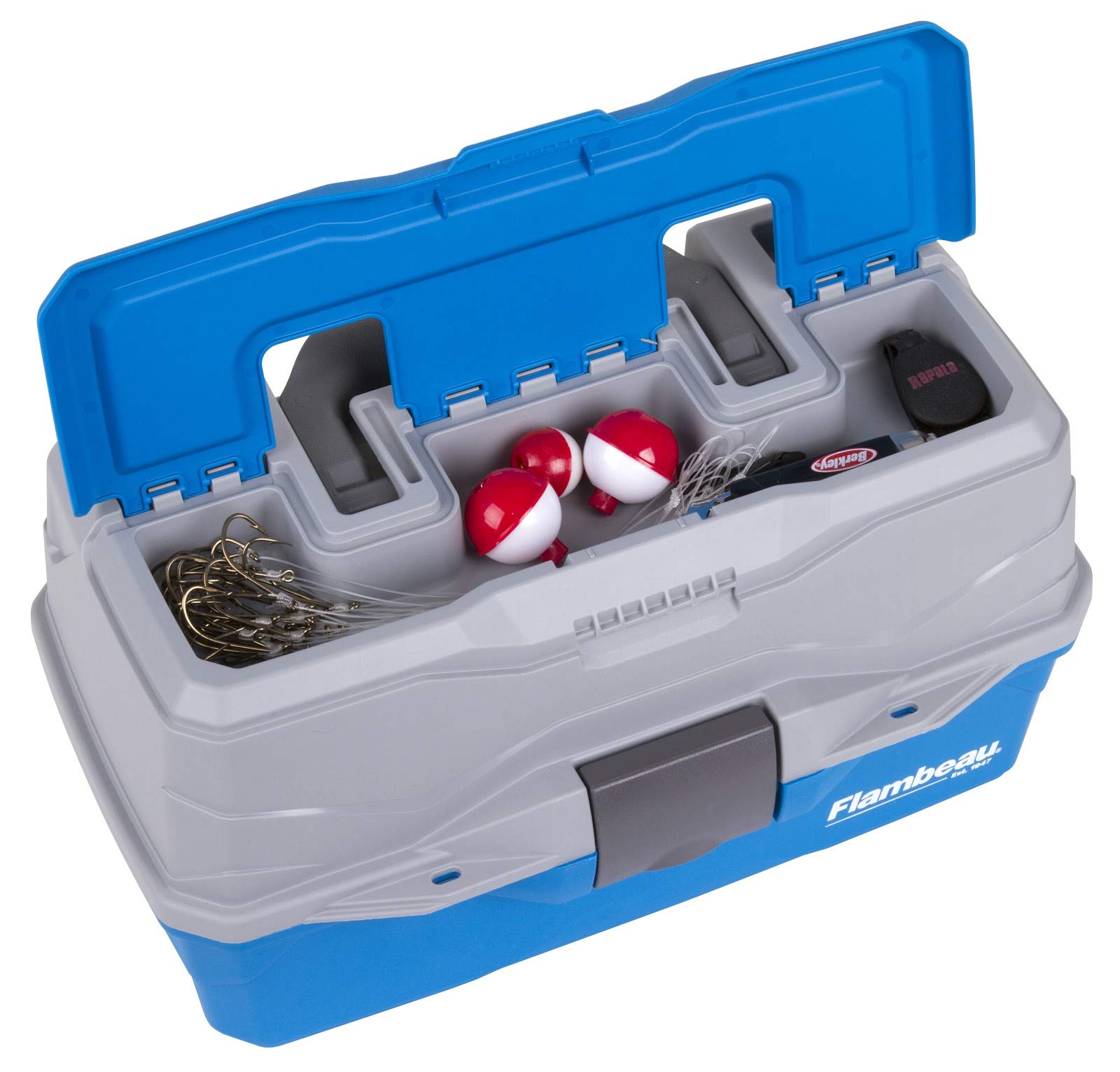 Flambeau Outdoors 6382TB 2-Tray - Classic Tray Tackle Box - Blue/Gray