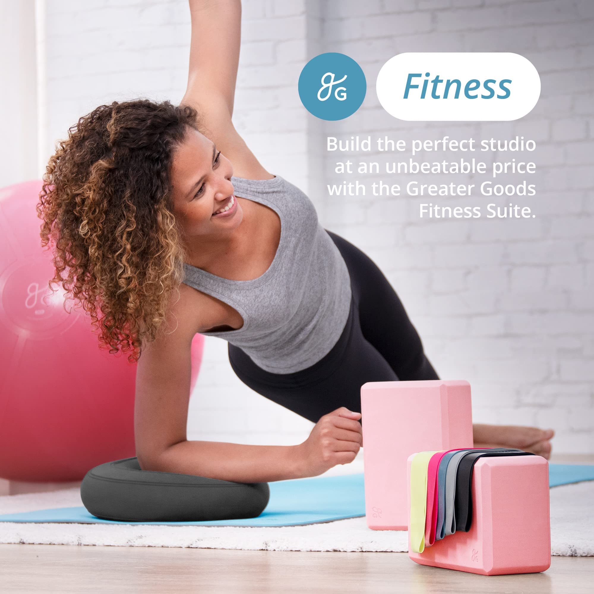 Greater Goods Premium Yoga Blocks for Yoga, Pilates, or Meditation, Deep Sky Blue, (Pack of 2)