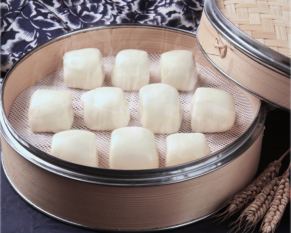 Lucky Gourd Reusable Non-Stick Silicone Steamer Pad Mesh Round Dumplings Mat,Pack of 4 (17.3 Inch/44 CM)