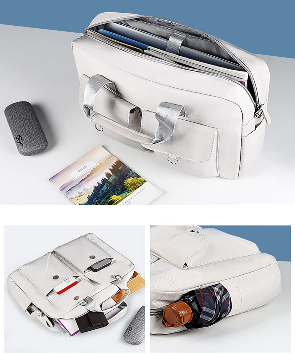 Jourxeon Laptop Shoulder Bag Sleeve Case for Women Compatible with 16" New MacBook Pro A2485 A2141, Dell XPS 15, The New Razer Blade 15, 15" Microsoft Surface Book 3 2, Silver Grey