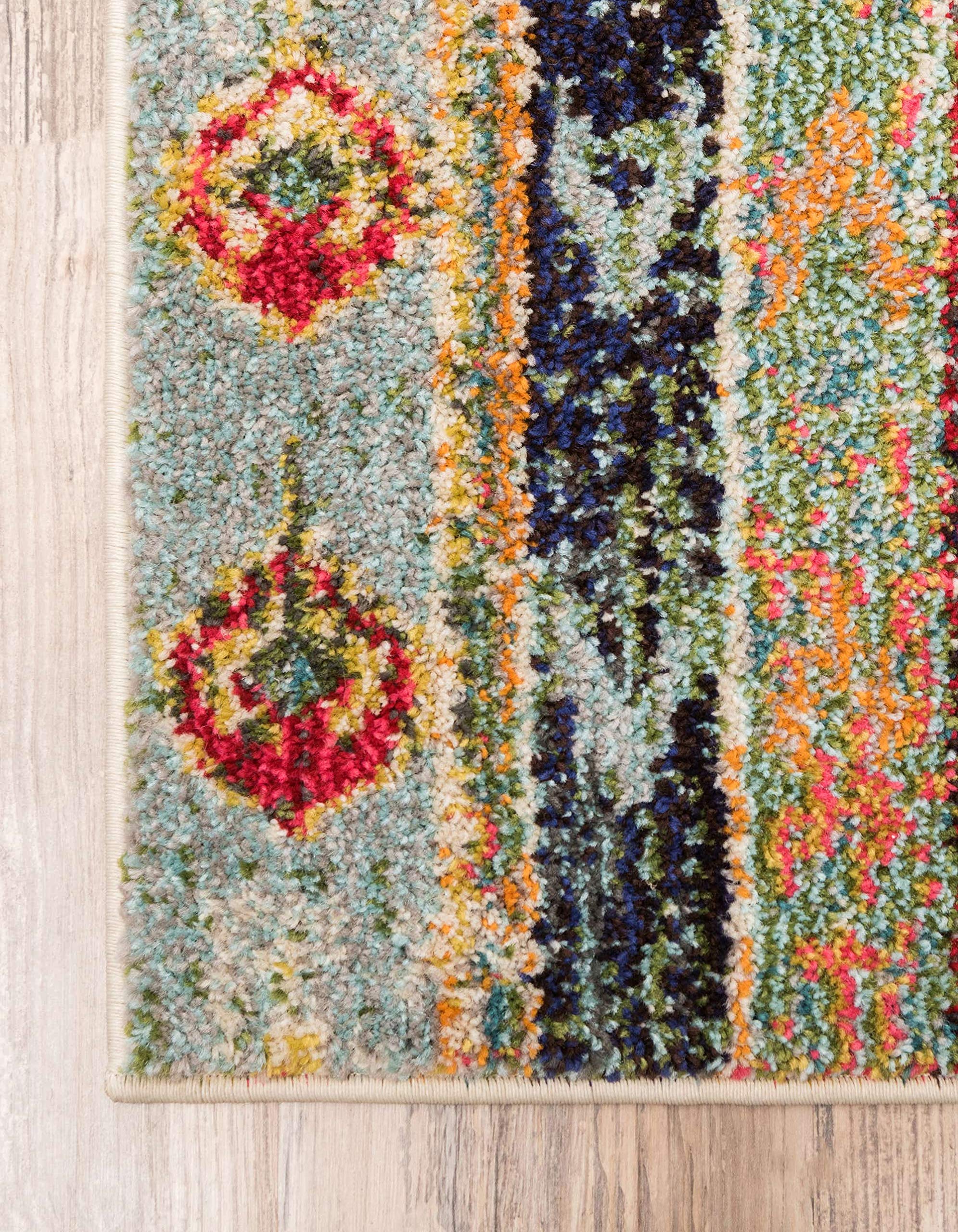 Unique Loom Sedona Collection Distressed, Southwester, Over-Dyed, Vintage Area Rug, 6' 0" x 9' 0", Blue/Beige