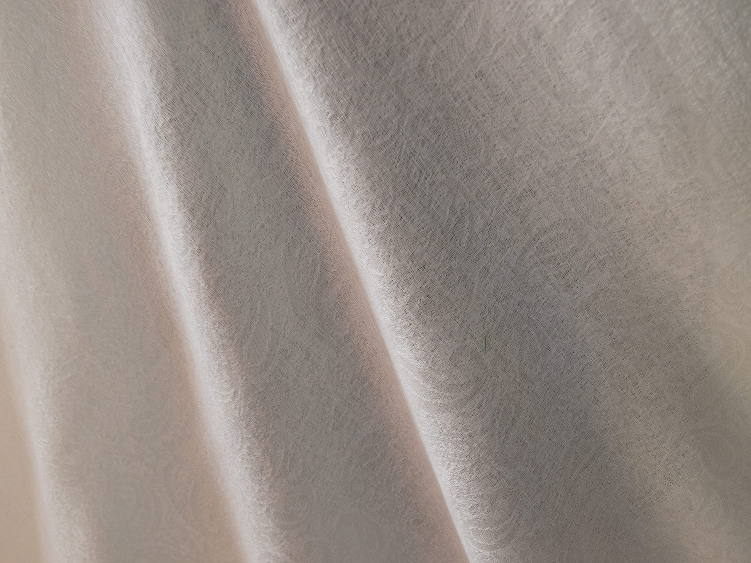 HERITAGE TRADING Extra Large Soft Wool Jamavar Shawl White-on-White Paisley Bridal Pashmina 100"x52"