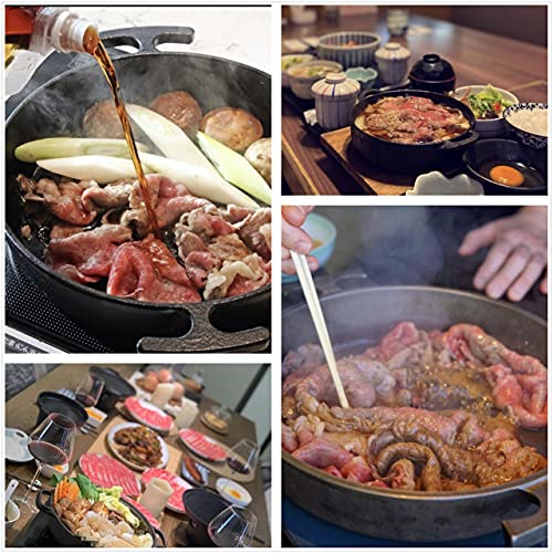 TRUMDAKE Cast Iron Japanese mini hibachi grill individual Tabletop Portable Grill camping cooking Yakiniku grill skillets BBQ Alcohol Stove Roasting grill (7" Diameter)