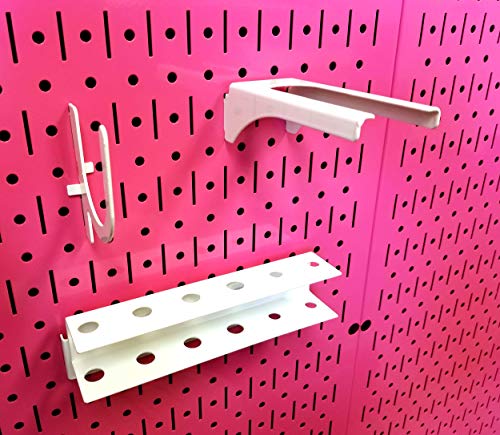 Wall Control Pink Pegboard Metal Pegboard Pack of Pink Peg Boards - Two 32-Inch Tall x 16-Inch Wide Colorful Pink Pegboard Wall Storage Panels