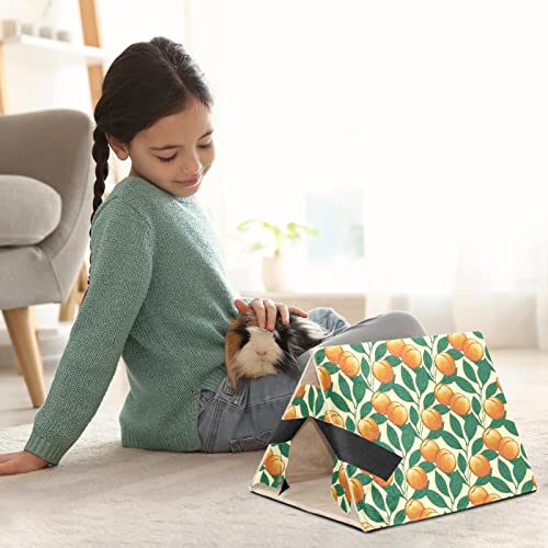 Y-DSIWX Guinea Pig House Bed, Rabbit Large Hideout, Small Animals Nest Hamster Cage Habitats Peach Tree Seamless Pattern