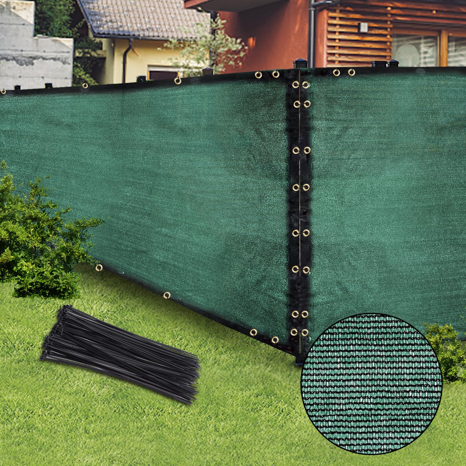 Green 6FT X 50FT Outdoor Privacy Screen Fence & Mesh Shade Net Cover, Ideal for Garden and Backyard - Enhances Privacy for Fencing & Chain Link, Perfect for Patio Privacy Wall, Slats,Freestanding