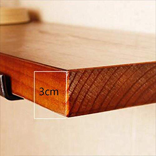 PIBM Stylish Simplicity Shelf Wall Mounted Floating Rack Shelves Solid Wood Metal Bracket Separator Plate Multifunction Small Items Wear Resistant Save Space,8 Sizes, Wood Color , 100x30x2cm