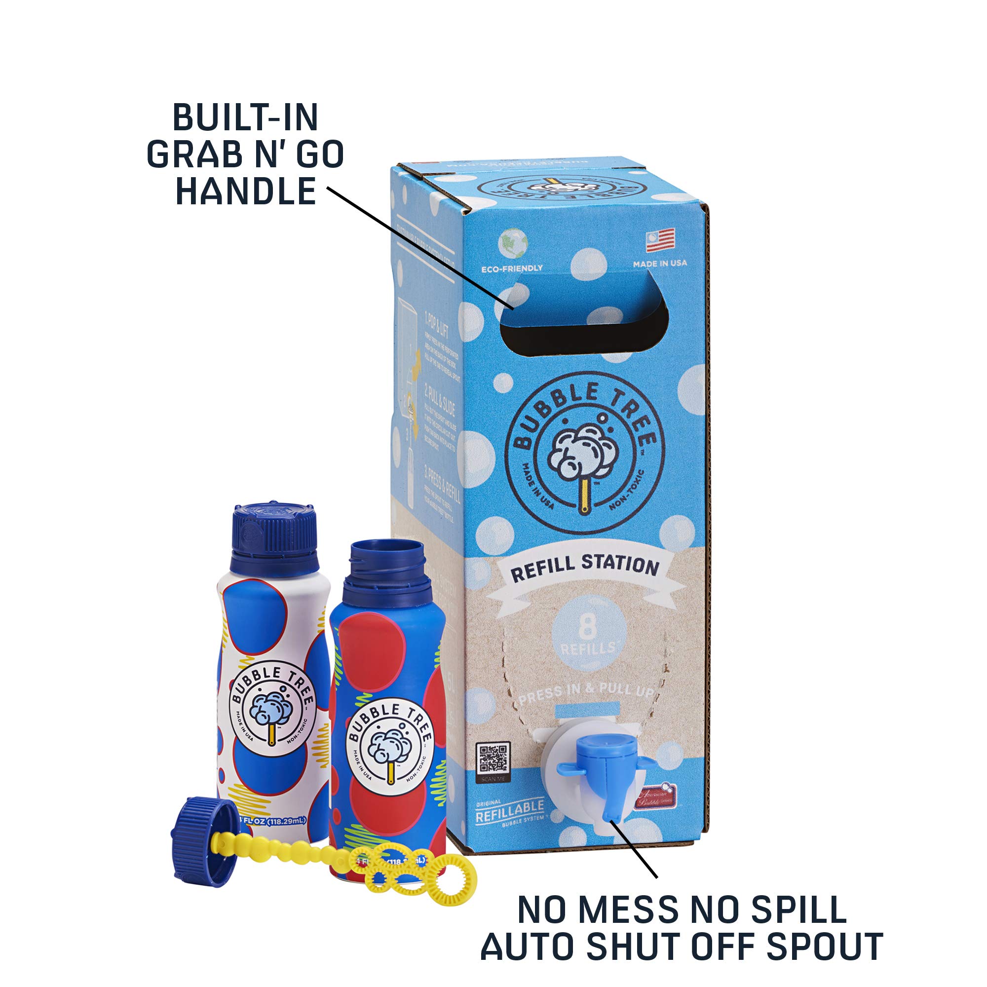 Sustainable Bubble Tree Original Bubble System (1 Liter and 2 Aluminum Bottles of Bubble Solution Made in The USA)