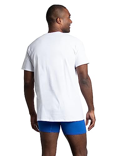 Fruit of the Loom Men's Stay Tucked Crew T-Shirt - Small - White (Pack of 6)