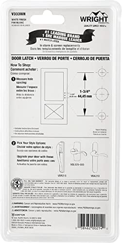 Wright Products - Tie Down Push Button Door Latch for Screen and Storm Doors, White