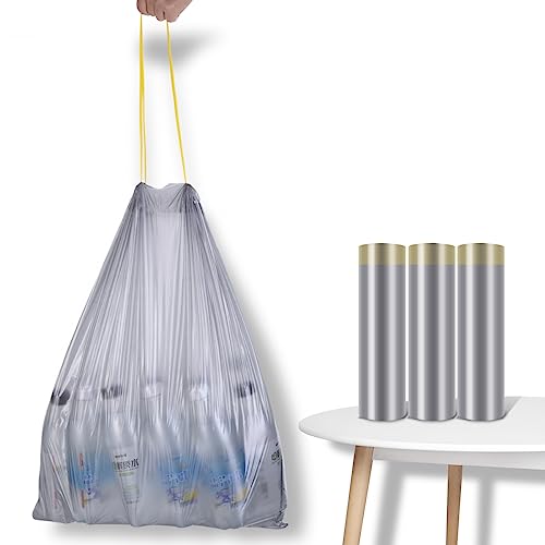 Trash Bags, Drawstring, 45 Count 8 Gallon Trash Bags/Garbage Bags, Wastebasket Liners for Bathroom Bedroom Office Trash Can