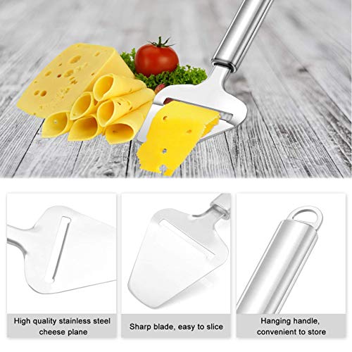WarmHut Set of 3 Cheese Slicer, Stainless Steel Cheese Slicer Plane Knives, Cheese Cutter, Butter Spreader Knife - for Soft, Semi-hard Cheeses Kitchen Tool