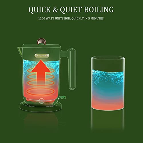 Small Electric Kettle,Retro Electric Kettle Stainless Steel Double Wall Electric Kettle with Automatic Shut Off, for Tea and Coffee (BPA free)