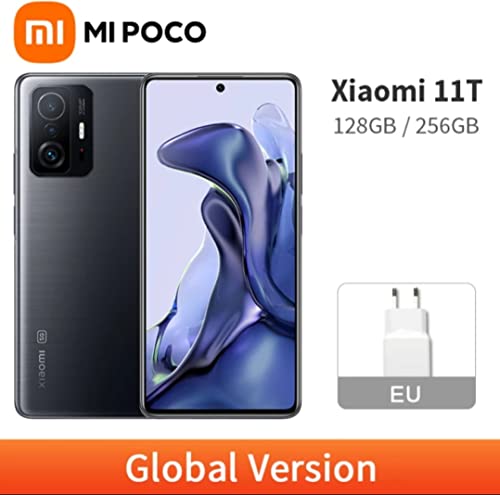 Xiaomi 11T 5G + 4G Volte (128GB, 8GB) 6.67” 108MP 6GB Triple Camera, NFC Dual SIM (Not Compatible Verizon Sprint Boost Metro Cricket) GSM Unlocked Global (w/Fast Car Charger Bundle) (Meteorite Gray)