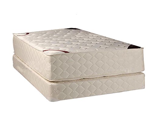 Spinal Solution 14-Inch Firm Double Sided Tight top Innerspring Mattress And 4" Wood Traditional Box Spring/Foundation Set, Good For The Back, No Assembly Required, Queen Size 79" x 59"