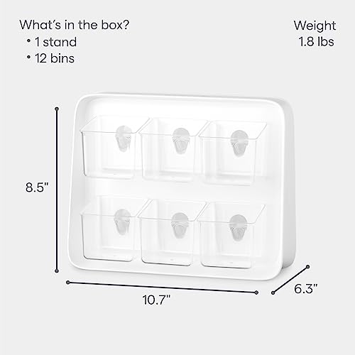 YouCopia TeaStand Tea Bag Organizer with Clear Removable Bins, Cabinet or Pantry Storage Caddy, 120-Bag