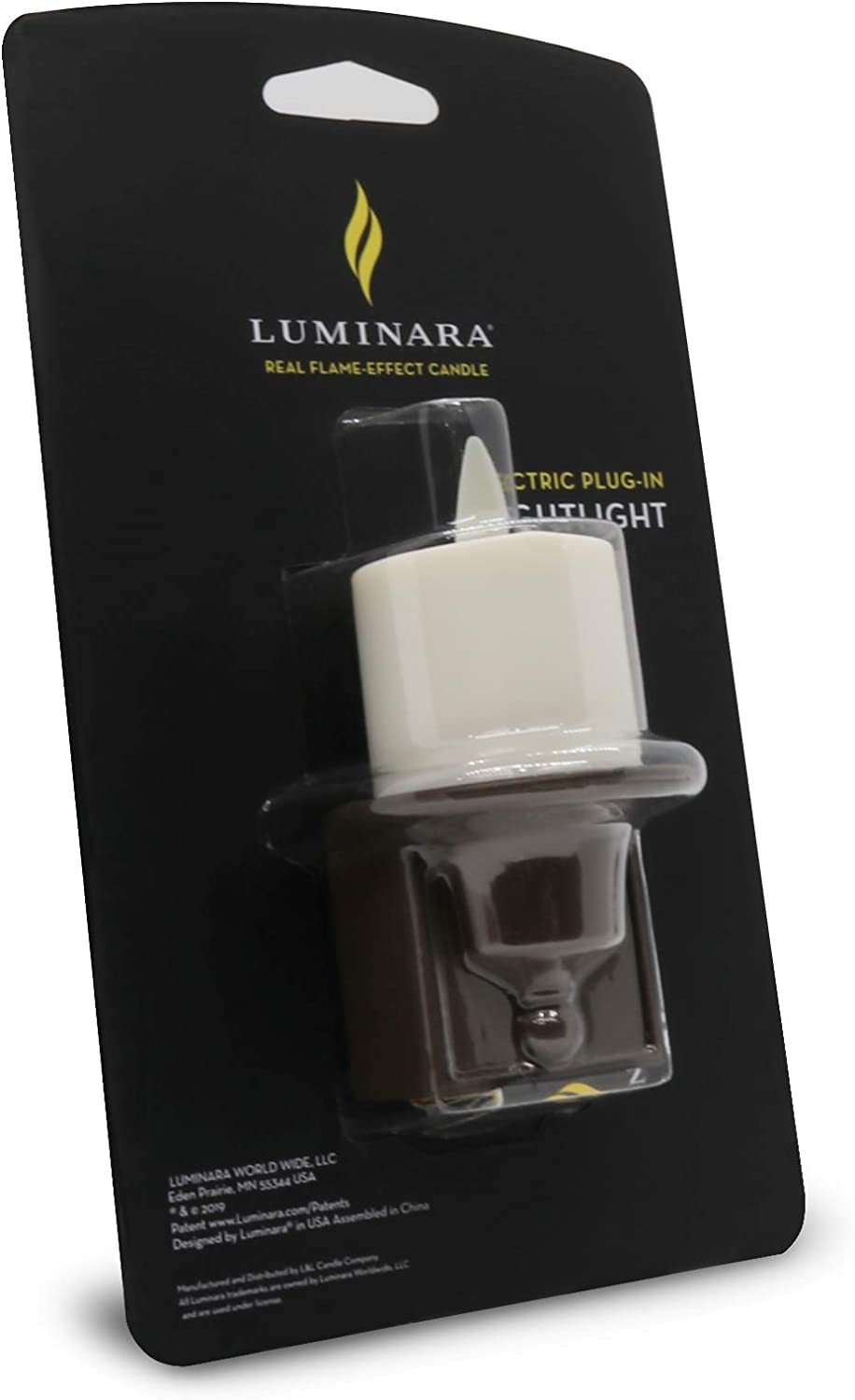 Luminara Flameless Candle Nightlight - Patented Flickering Real-Flame Effect Technology Mimics Real Candle - Plugs into Outlet - Dusk to Dawn Sensor Auto Switch On/Off - Safe for Families Kids Pets