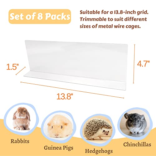 Tierecare Cage Guard Liners 14βx4.7β Scatter Guard Flexible Clear Side Lining for C&C Metal Wire Kennel Crate Playpen Pack of 8
