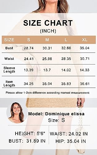 PRETTYGARDEN Women's Pullover Sweater Dress Casual Long Sleeve Ribbed Knit V Neck Loose Oversized Sweaters Dresses (Black,Large)