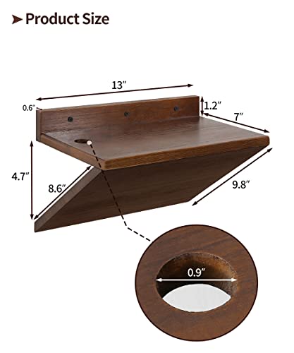 Sivapleso Floating Nightstand Wall Mounted Modern Floating Wood Shelves Bedside Tables Desk for Living Room, Bedroom, Kitchen, Office 13''L x 7''W