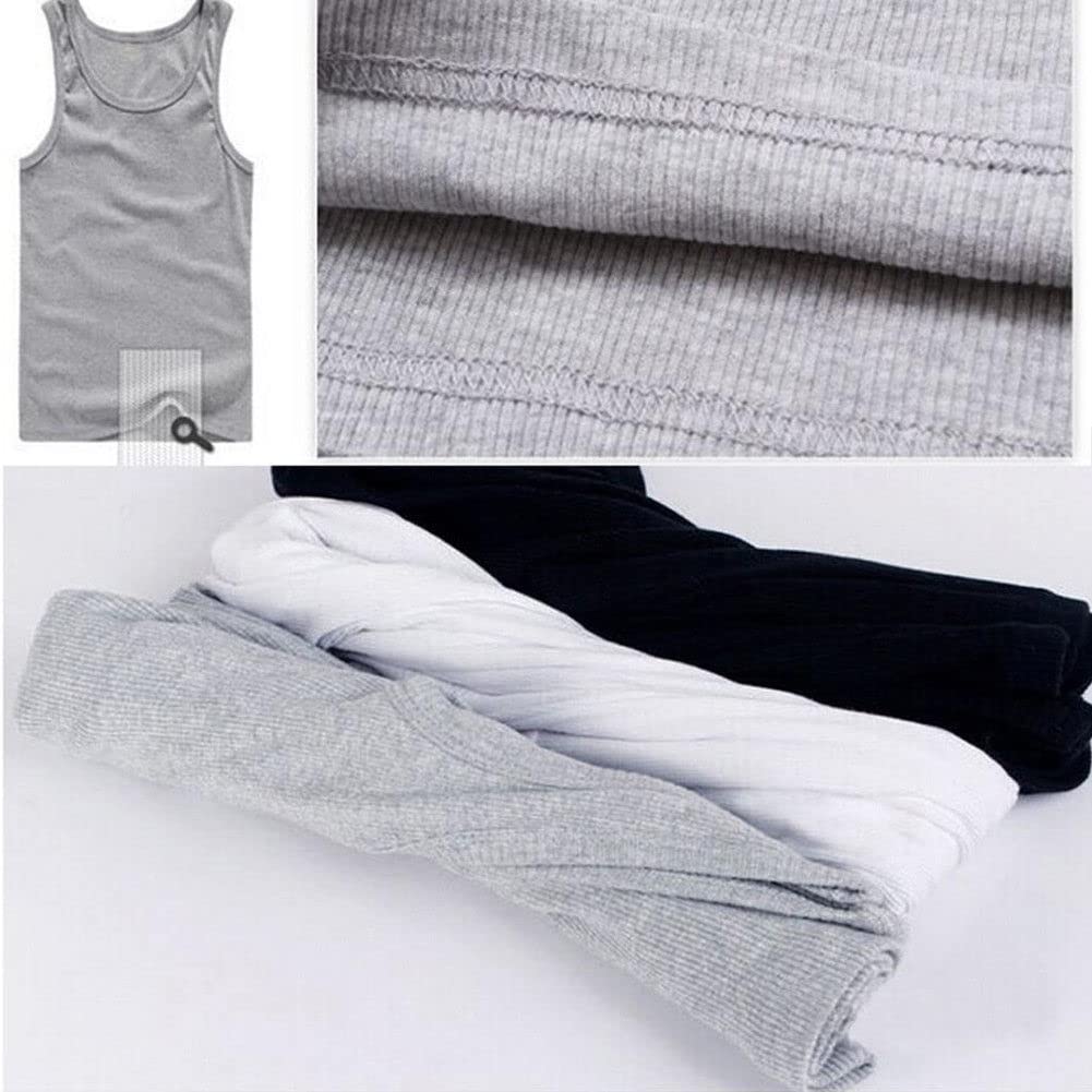 Gelante 6 Packs 100% Cotton Athletic Men's Basic Tank Top 7001-BK-XXXL Black