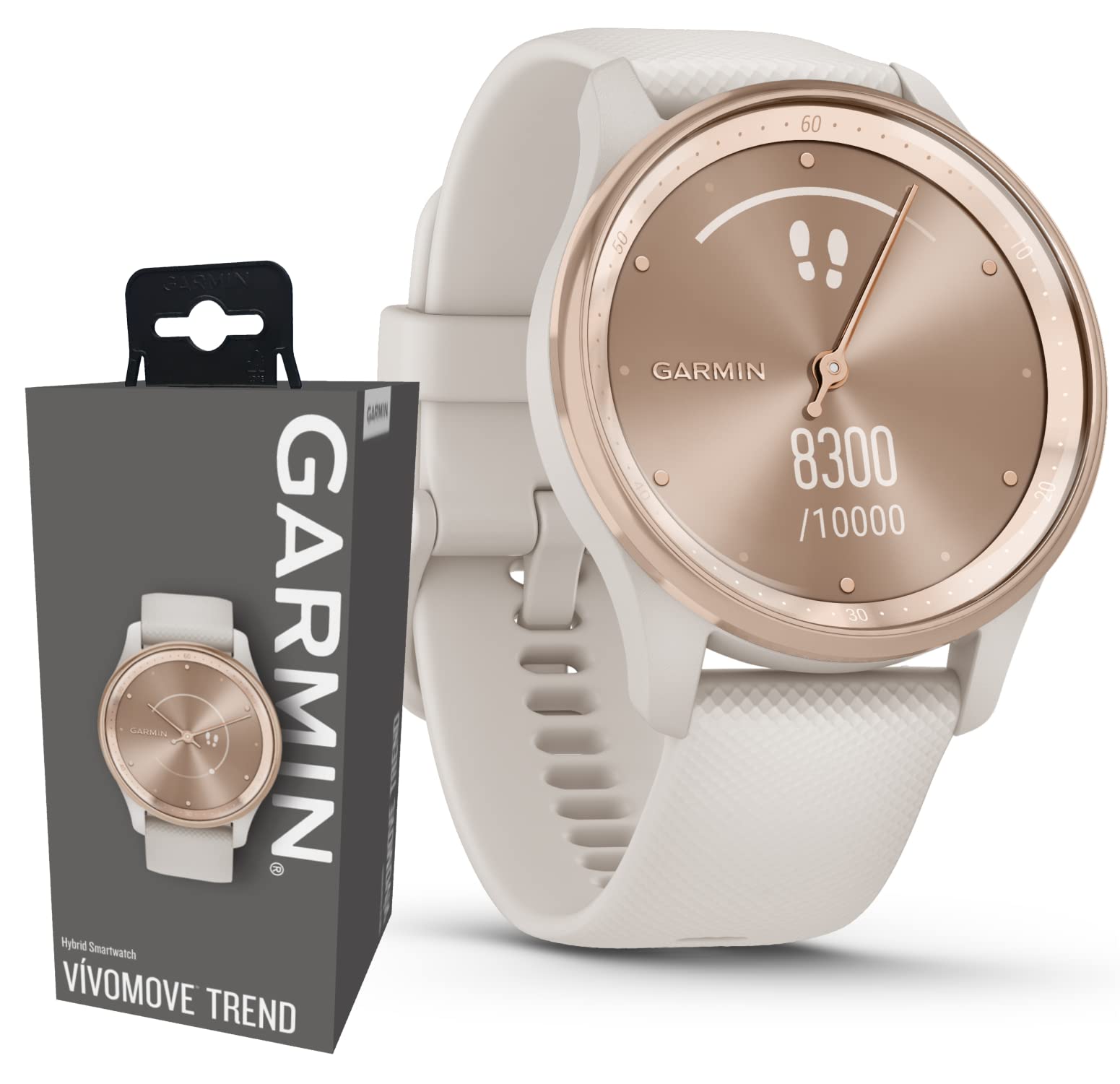 Wearable4U Garmin vivomove Sport, Hybrid Smartwatch, Health Features, Touchscreen, Black Energy Bundle