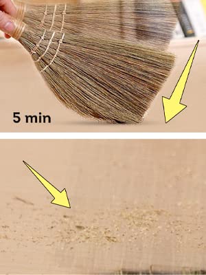 MISCRANAST. Small Natural Whisk Broom with Wood Handle Retro Nature. Vietnamese Soft Straw Broom for Cleaning. Use it as a Decoration, Wedding, Witch Broom, Broomstick Halloween, Mini Straw Broom