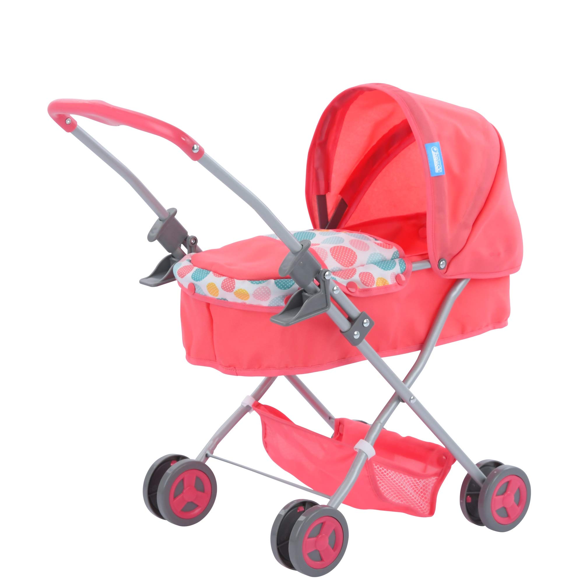 Hauck Uni Dot Star Doll Pram with Retractable Large Canopy, Shopping Basket