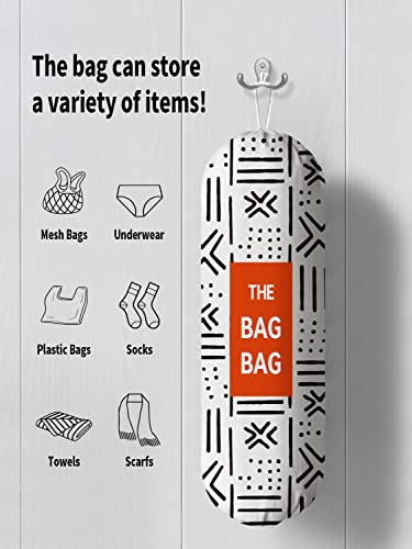 XIKAINUO Funny Geometric Pattern Kitchen Grocery Bag Storage Holder, Washable Canvas Grocery Shopping Bags, Hanging Trash Bag Dispensers, Home Kitchen Bathroom Decor for Women Mom Grandma Gift
