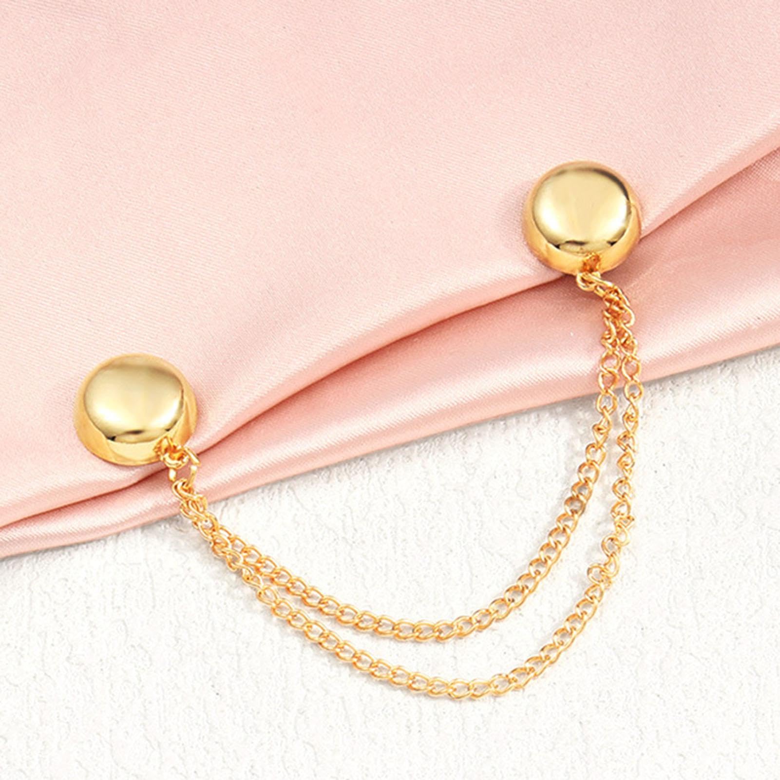 Powerful Hijab Magnets with Chain - Multi-Function Magnetic Clothing Clips | Magnetic Clothing Shawl Clips Clothing Accessories | Magnetic Clips for Women's Clothes and Hijab Decoration