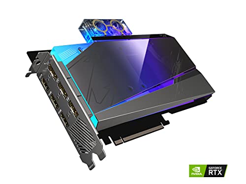 GIGABYTE AORUS GeForce RTX 3080 Xtreme WATERFORCE WB 10G (REV 2.0) Graphics Card, Water Block Cooling System, LHR, 10GB 320-bit GDDR6X, GV-N3080AORUSX WB-10GD REV2.0 Video Card