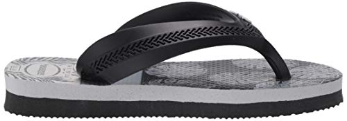 Havaianas Kids Max Trend Flip Flop Sandal, Black/White, 10 US Unisex Toddler