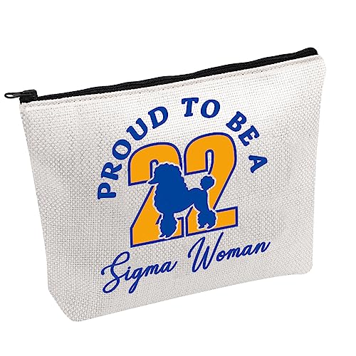 PWHAOO Sigma Gamma Rho Makeup Bag Proud To Be A Sigma Woman Cosmetic Bag 1922 Sorority Paraphernalia Gift (BE A Sigma Woman B)