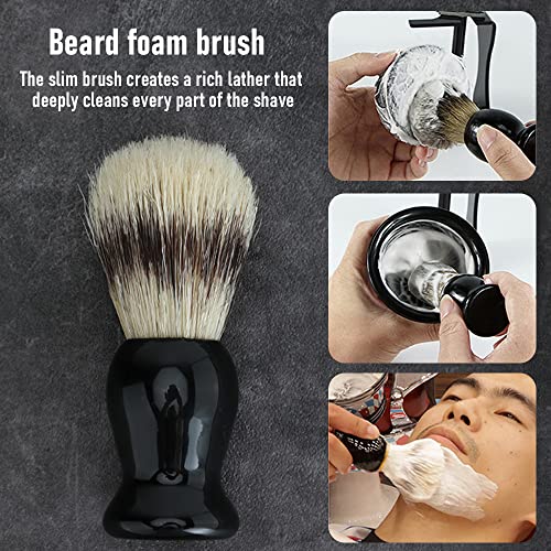 Professional Straight Blade Razor Kit with Strop - Straight Edge Barber Razor Premium Stainless Steel Sharp Shaver Razor for Men Home & Salon Grooming Using (Black)