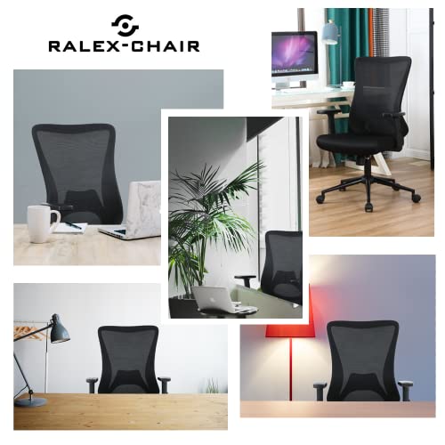 ralex-chair Office Chair Ergonomic Desk Chair Comfort Height with Wheels,Lumbar Support Mesh Swivel Computer Home Office Study Task Chair(5017) (Black)