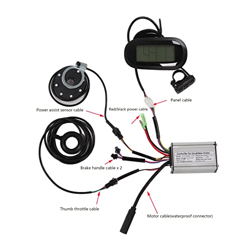 Rosvola 36V/48V Brushless Motor Controller, Waterproof Connector 250W Electric Bike Controller Kit Ordinary Wave Low Level for Lithium Battery Modification