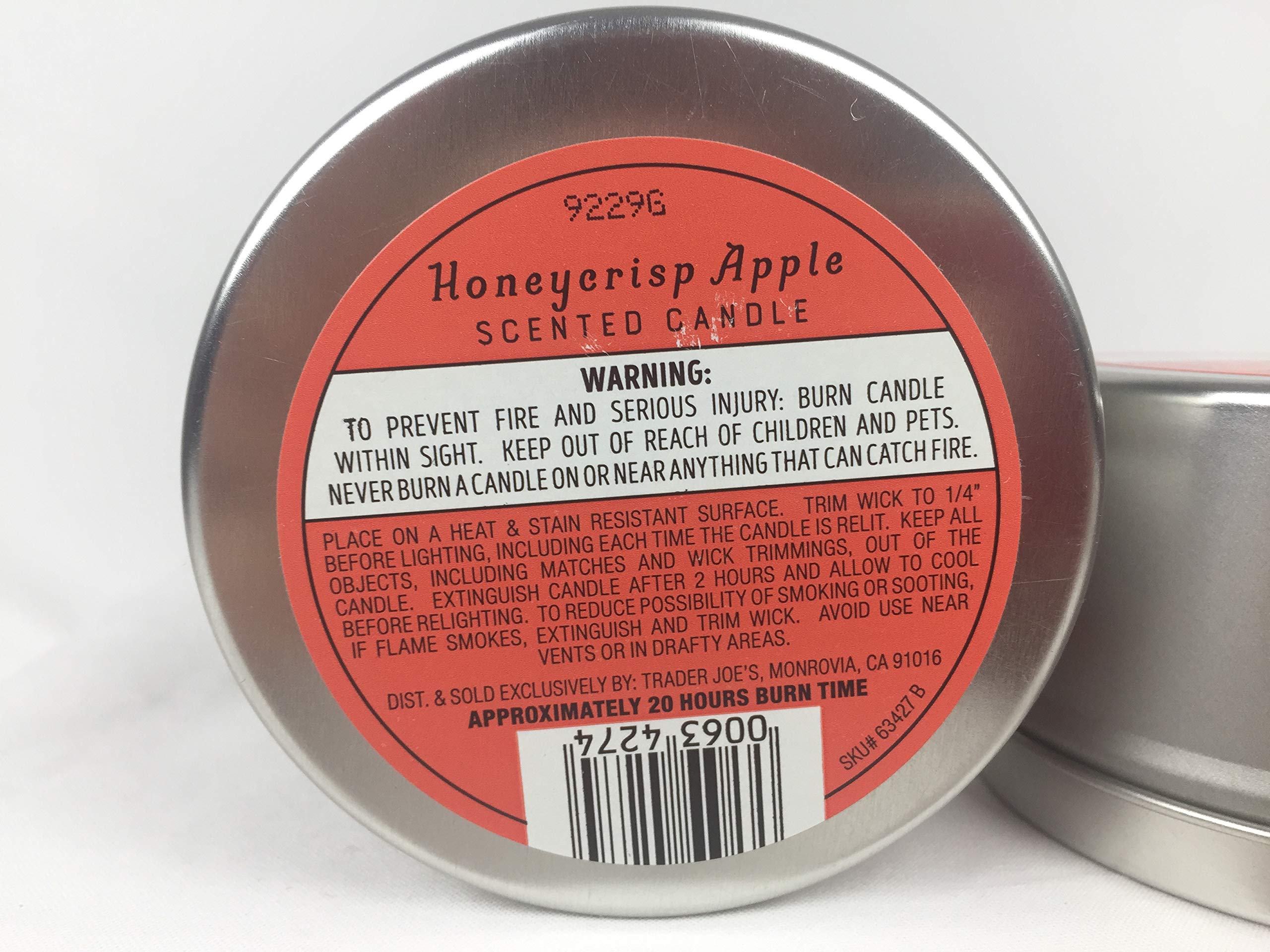 Trader Joe's Honeycrisp Apple Scented Candle, Bundle Two