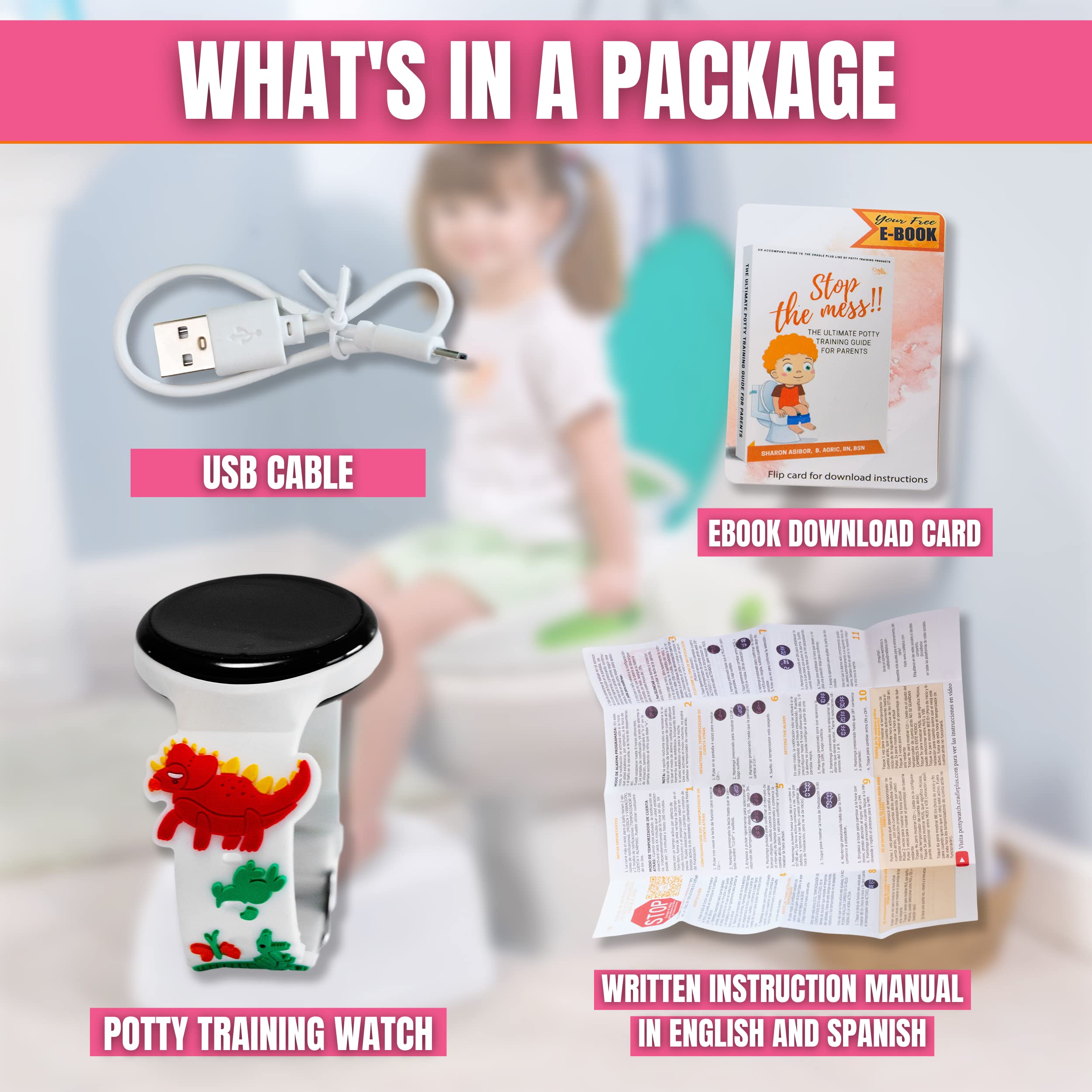 Potty Training Magic Stickers with 3D Potty Training Watch | Potty Training Watch for Girls | Potty Training Watch for Boys with Alarm | Potty Training Stickers You Pee On | Toddler Potty Training